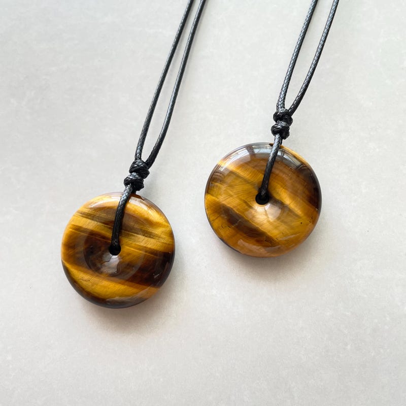 Donut Tiger Eye Necklace - Etsy