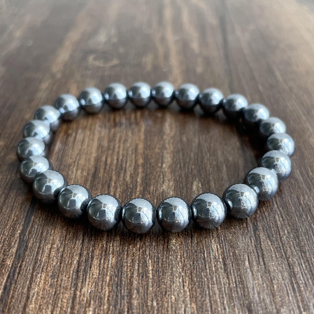 8mm Natural Terahertz Bracelet - Protection Radiation - Gemstone ...