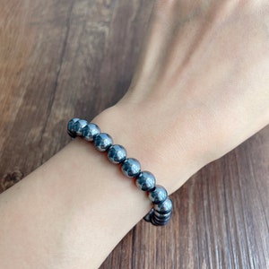 8mm Natural Terahertz Bracelet - Protection Radiation - Gemstone ...