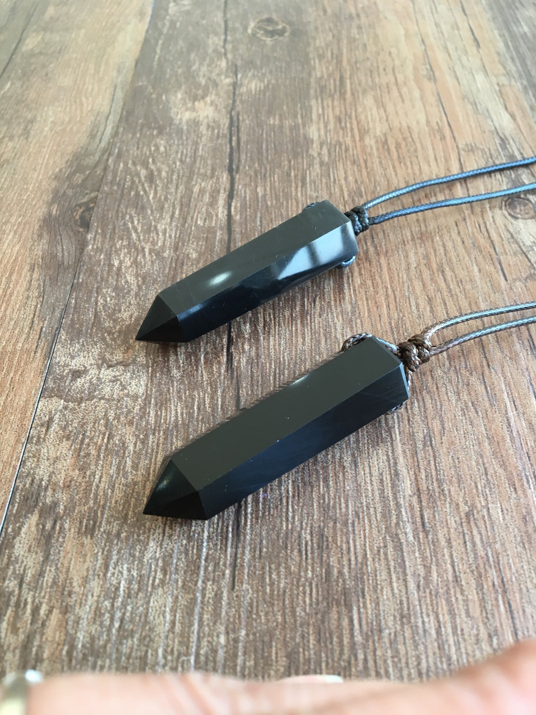 Black Obsidian Necklace Obsidian Necklace Men Man Black Bar Neclace