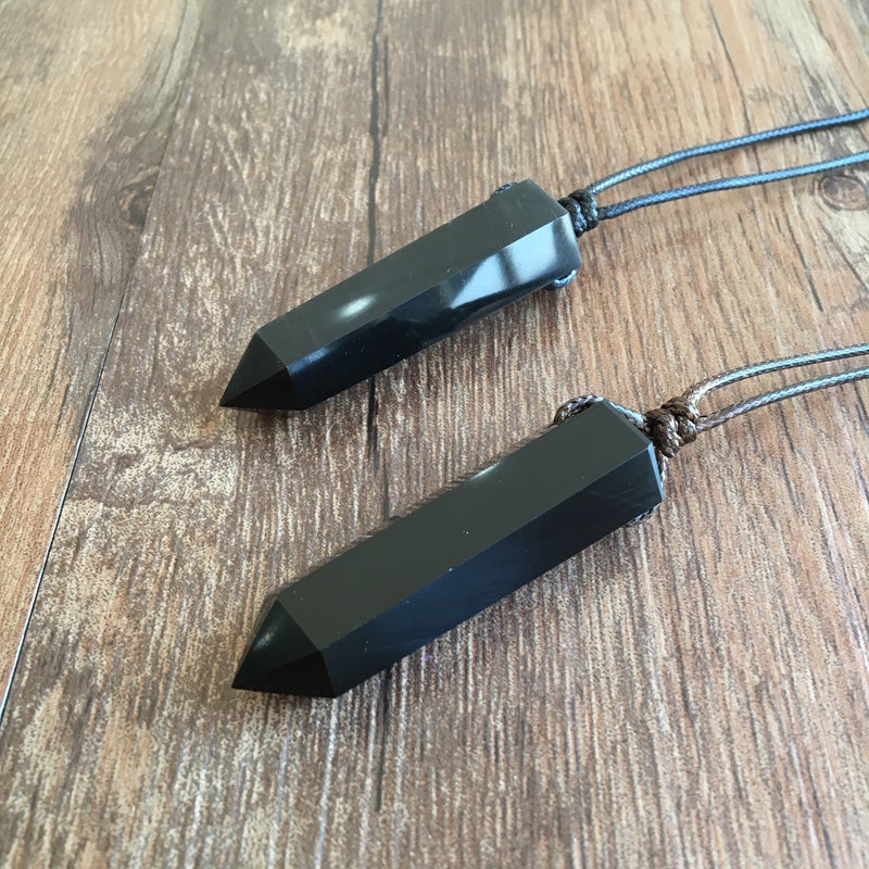 Obsidian Necklace - Etsy