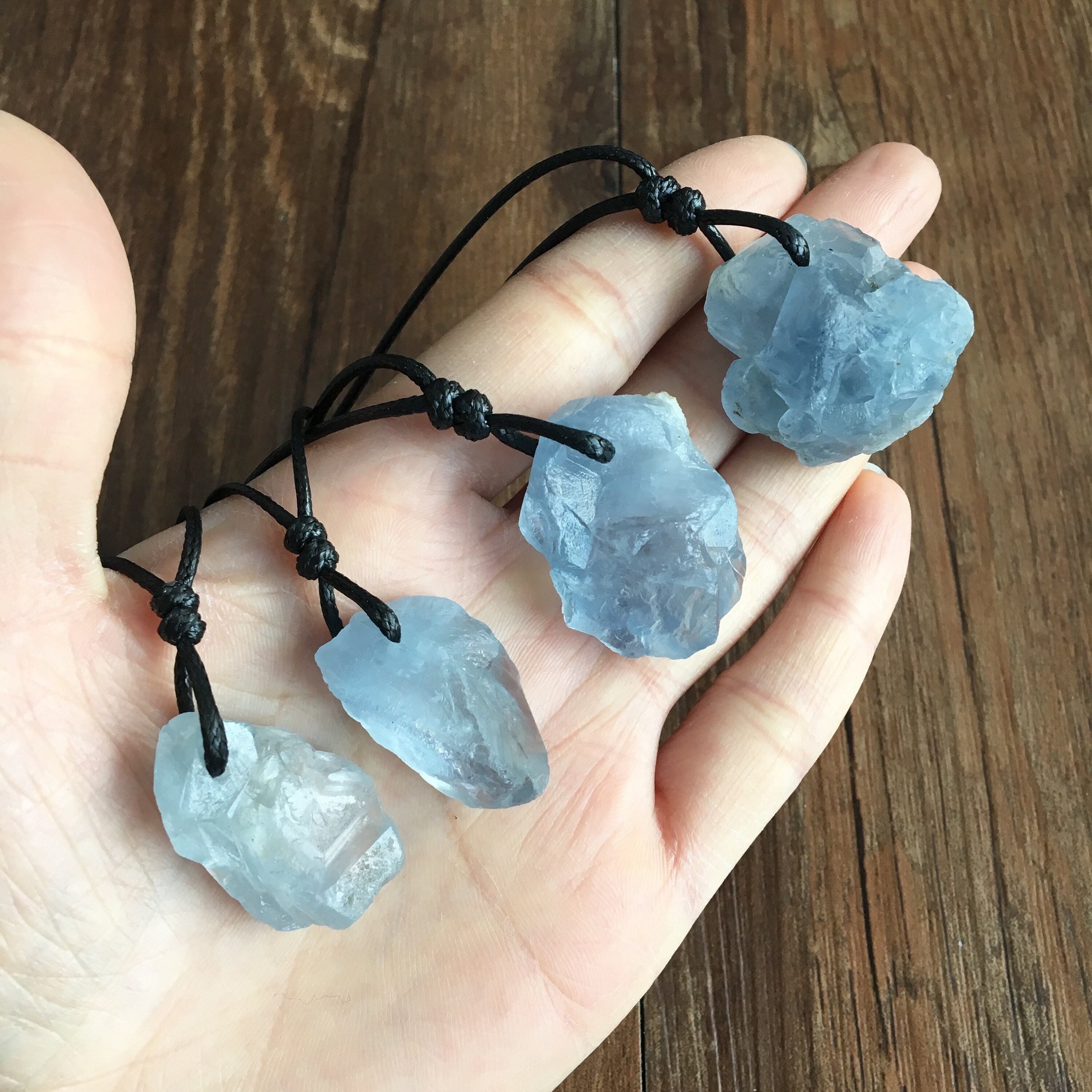 Raw Celestite Cluster pendant blue celestite necklace | Etsy