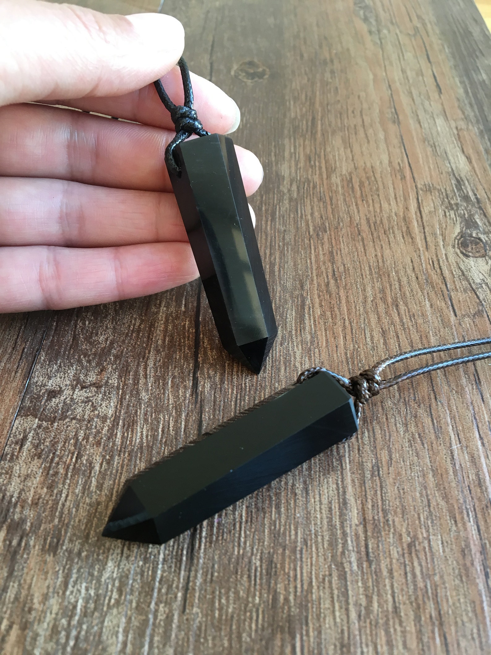 Black Obsidian Necklace,obsidian Necklace Men, Man Black Bar Neclace ...
