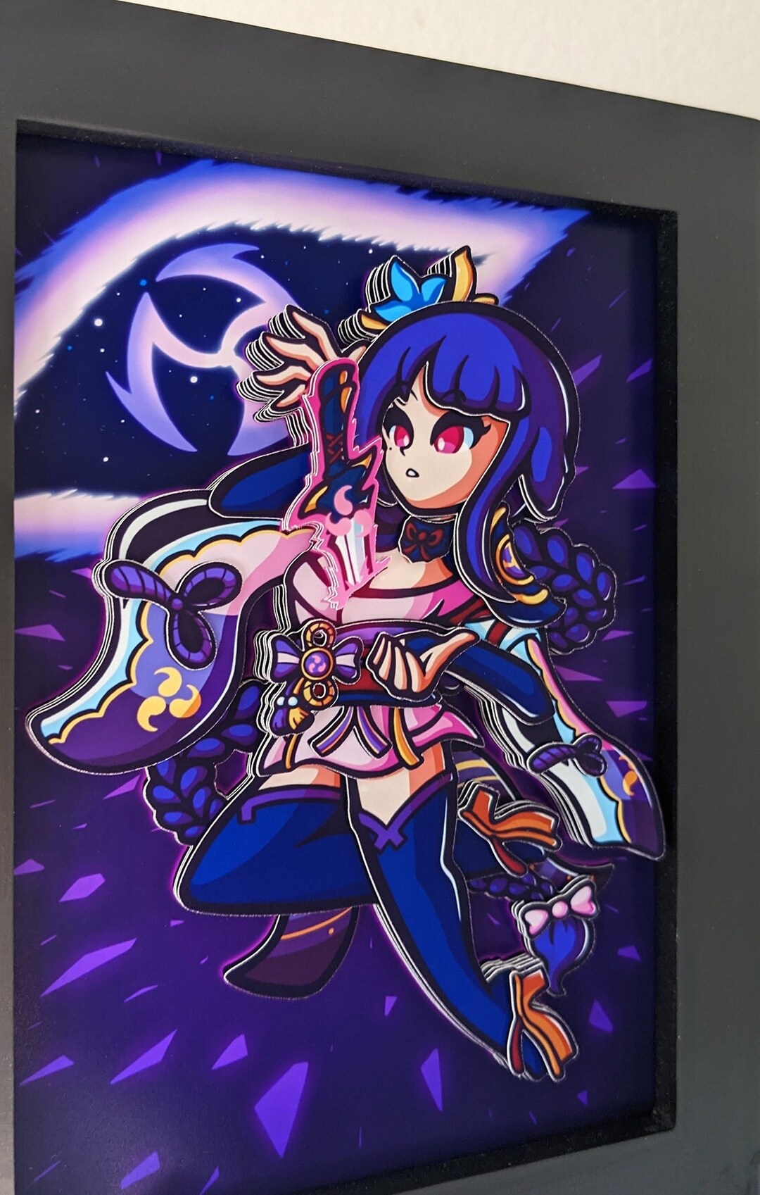 Genshin Impact Shadow Box Raiden Shogun 3D Looking Print - Etsy