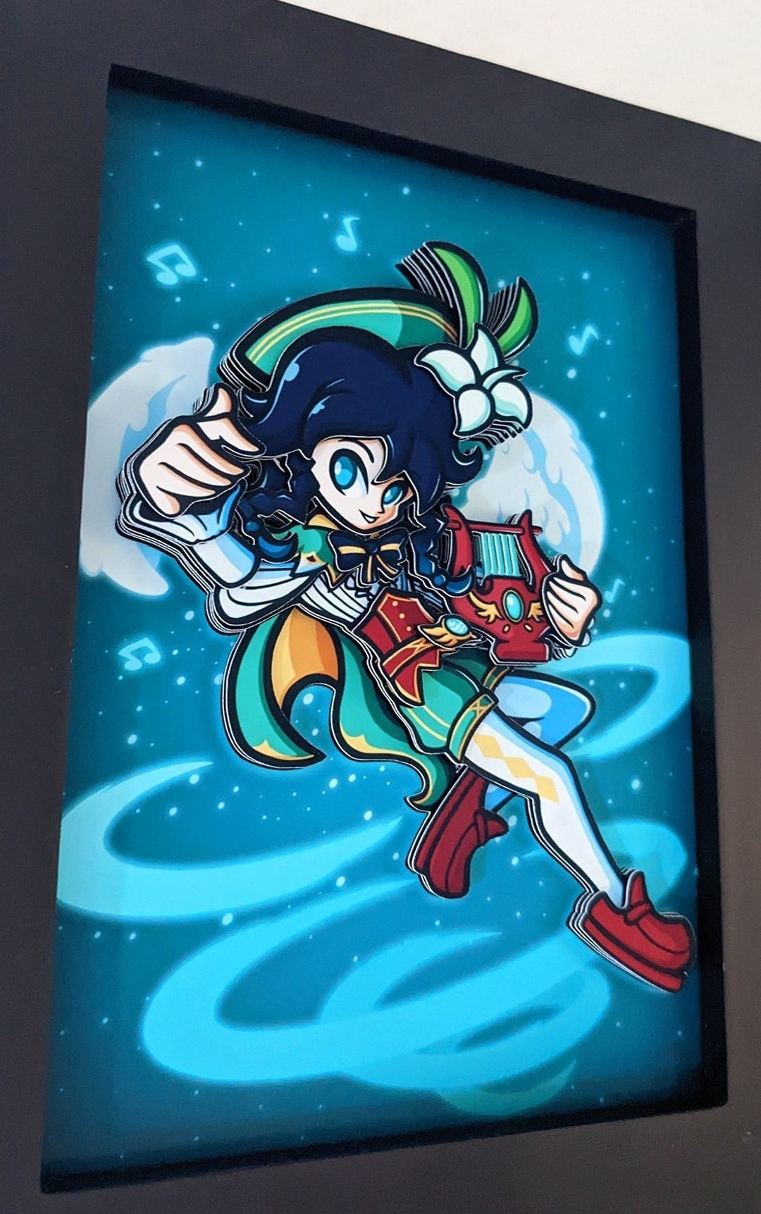 Genshin Impact Shadow Box - Venti - 3D Looking Print! - Etsy