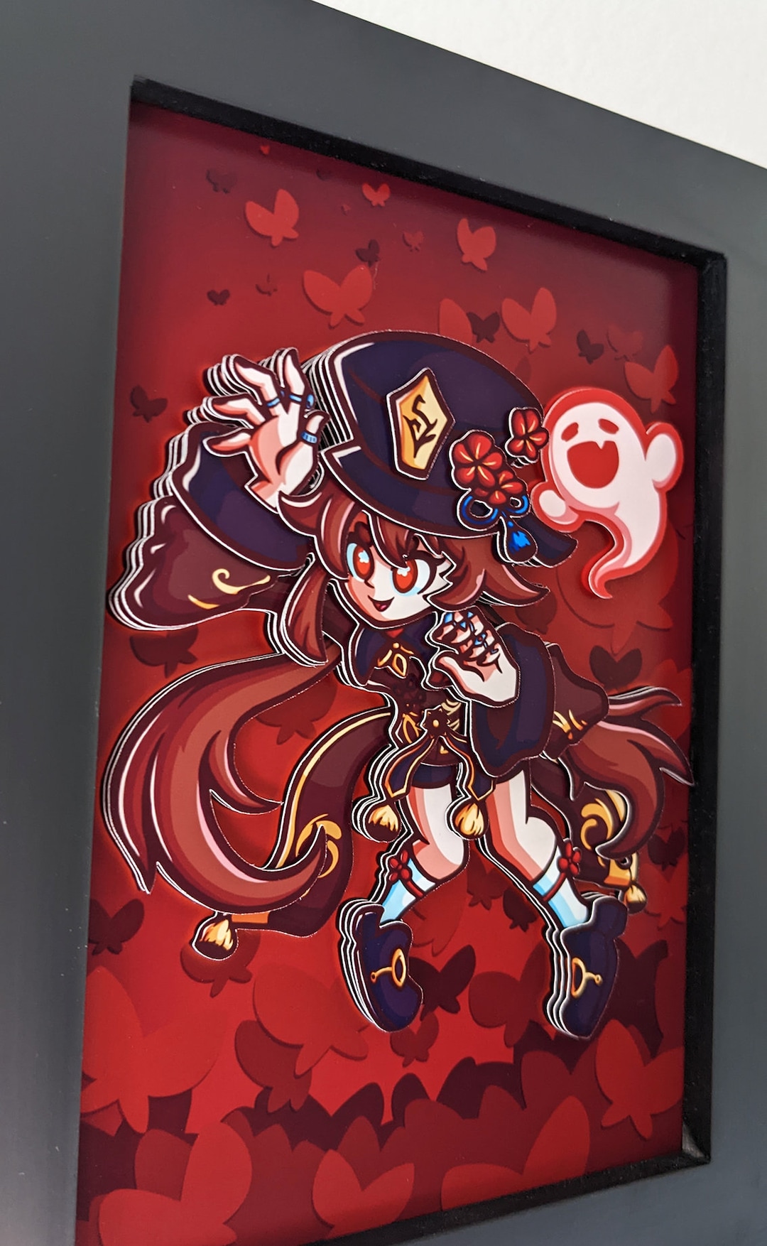 Genshin Impact Shadow Box Hu Tao 3D Looking Print - Etsy