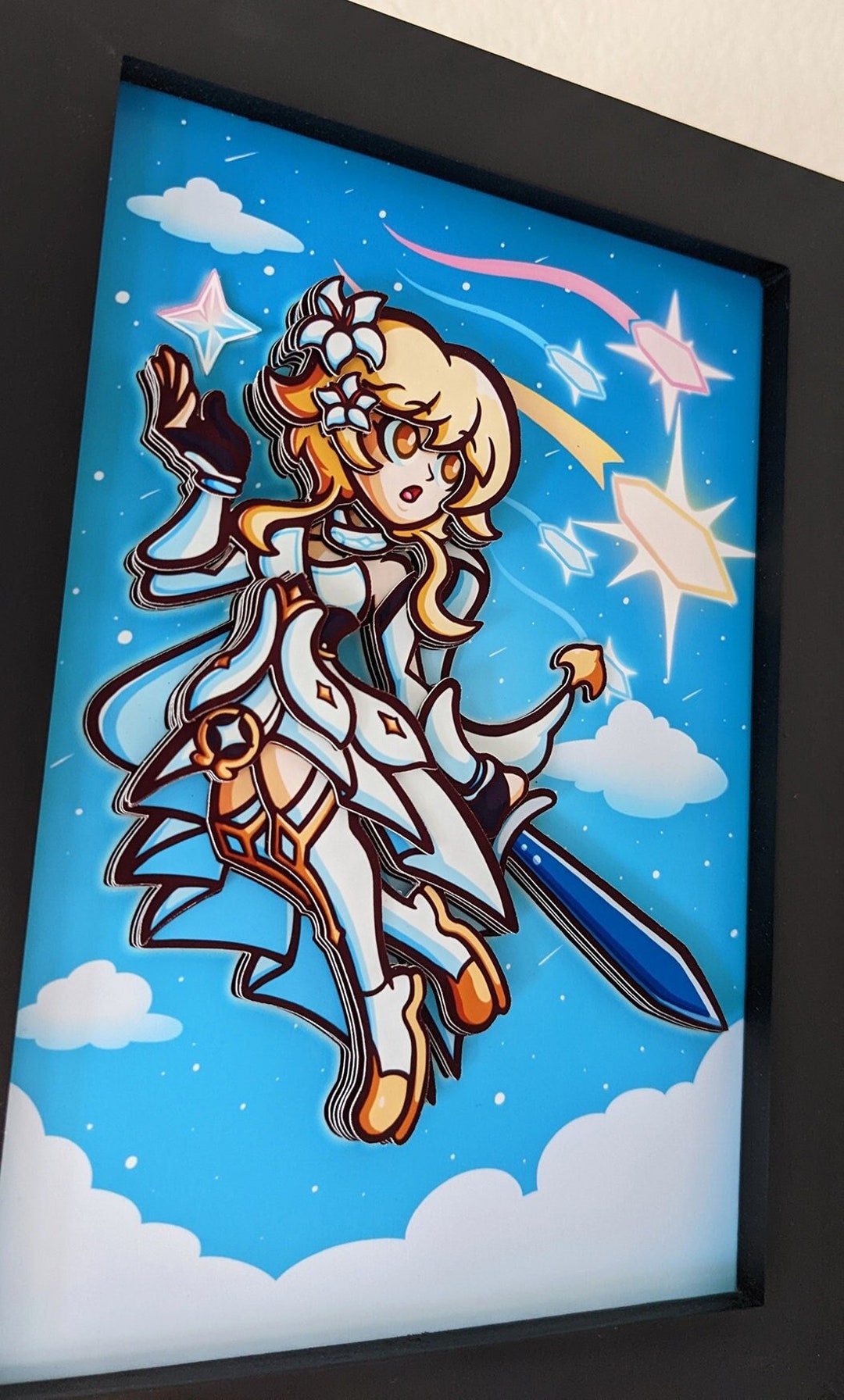 Genshin Impact Shadow Box Lumine 3D Looking Print - Etsy