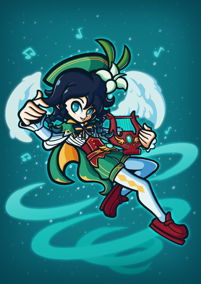 Genshin Impact Shadow Box Venti 3D Looking Print - Etsy