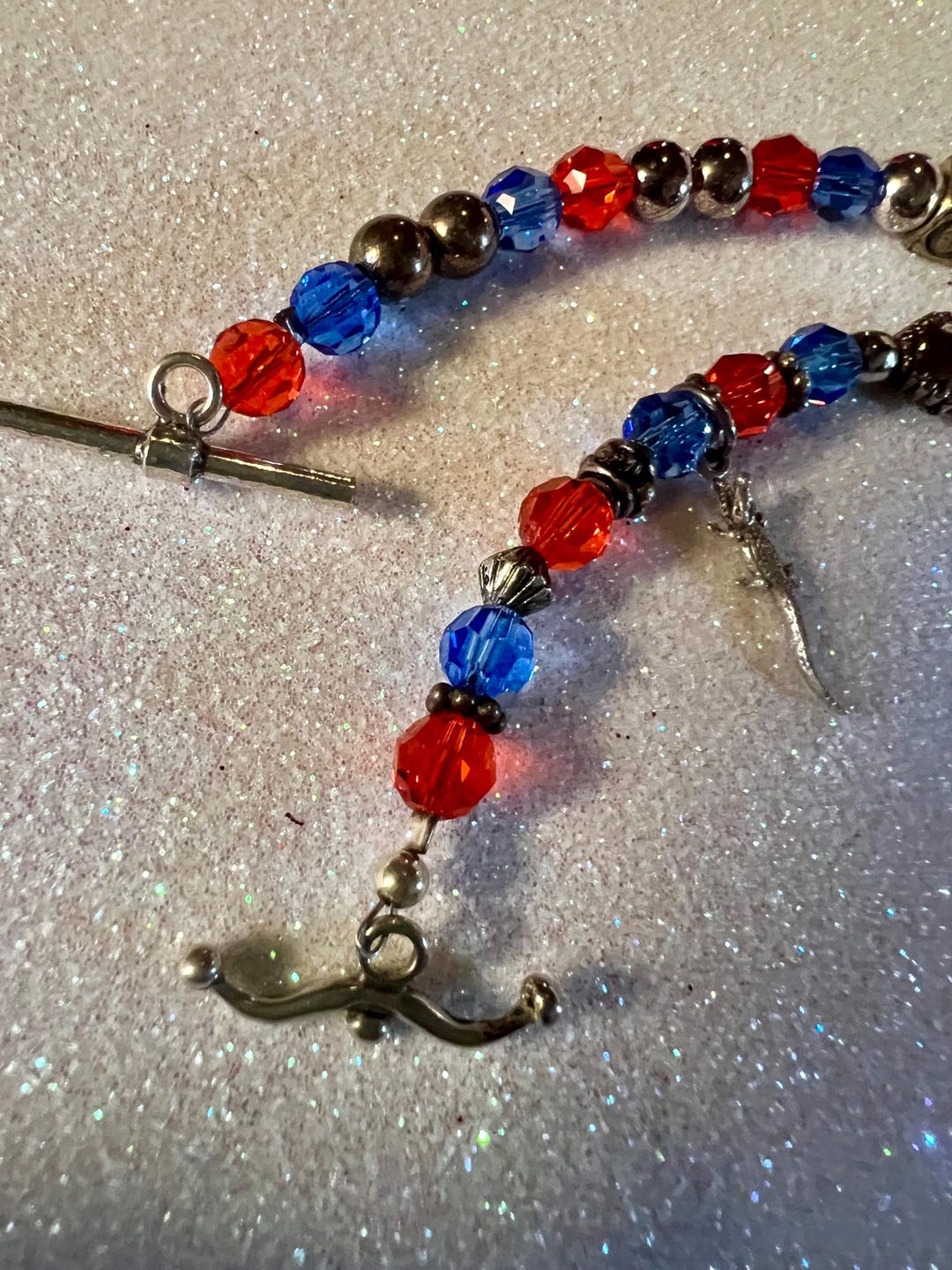 Hand Crafted Pair UF Florida Gators Bracelets Made W. Swarovski Bead ...