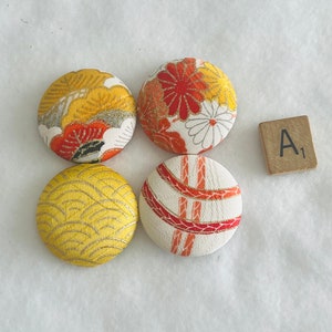 Large Kimono Fabric Covered Buttons, Large Buttons 38mm (1.5"), Vintage ...