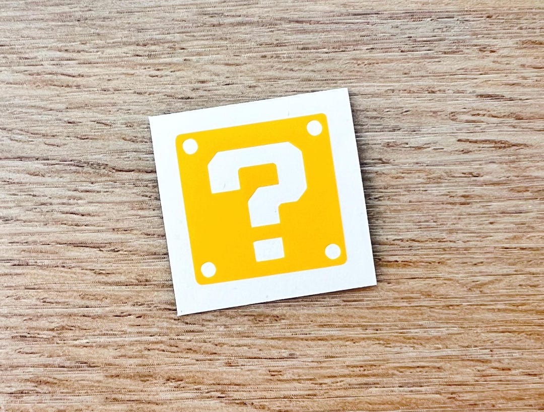 Super Mario Bros Question Block Nintendo Emblem Icon Logo Vinyl Decal ...