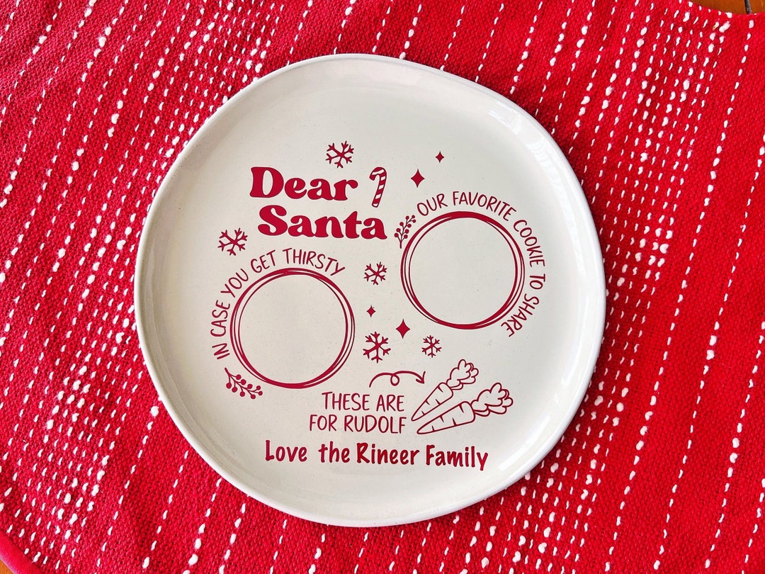 Personalized Christmas Dear Santa Tray Decal, Treat for Santa Tray ...