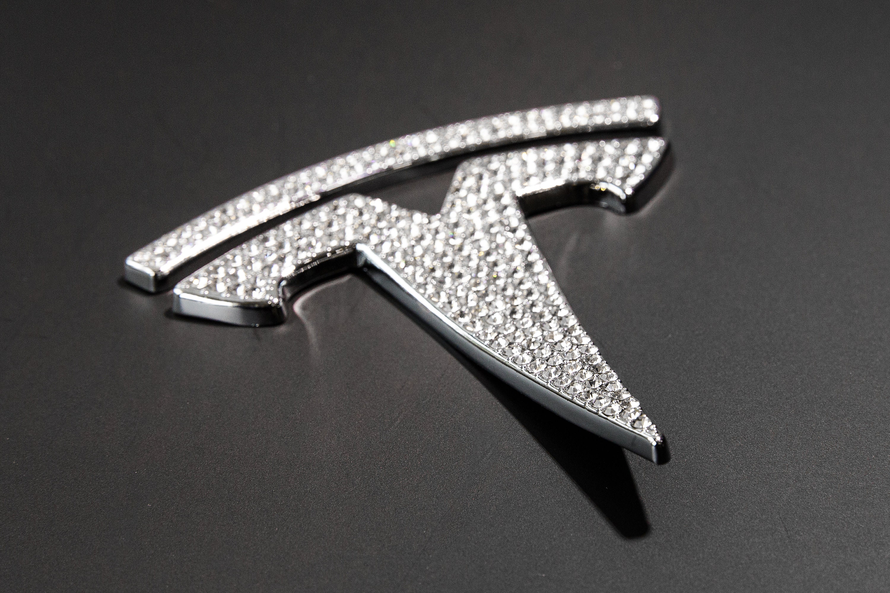 Tesla Model Y Metal Bling Logo Emblem Cap for Frunk and Trunk (2020 ...
