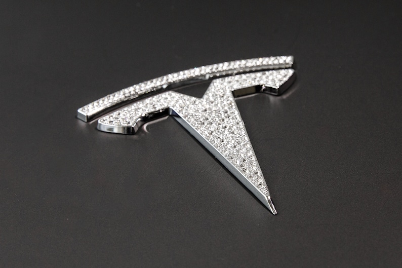 Tesla Model Y Metal Bling Logo Emblem Cap for Frunk and Trunk (2020 ...