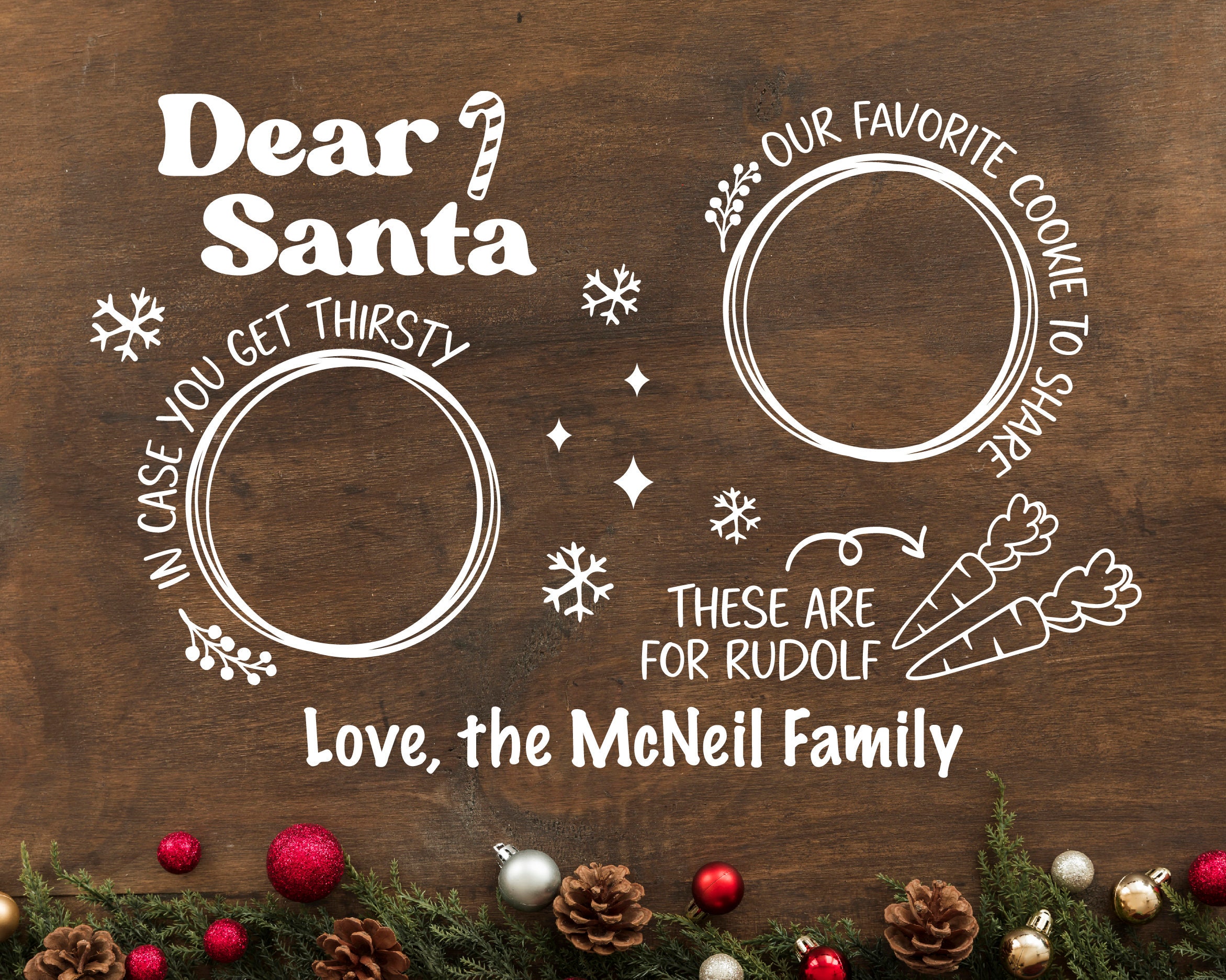 Personalized Christmas Dear Santa Tray Decal, Treat for Santa Tray ...