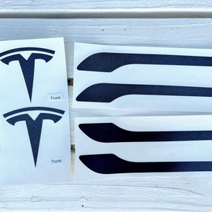Tesla Model 3/Y Frunk Emblem Logo + Trunk Emblem Logo + Door Handles ...
