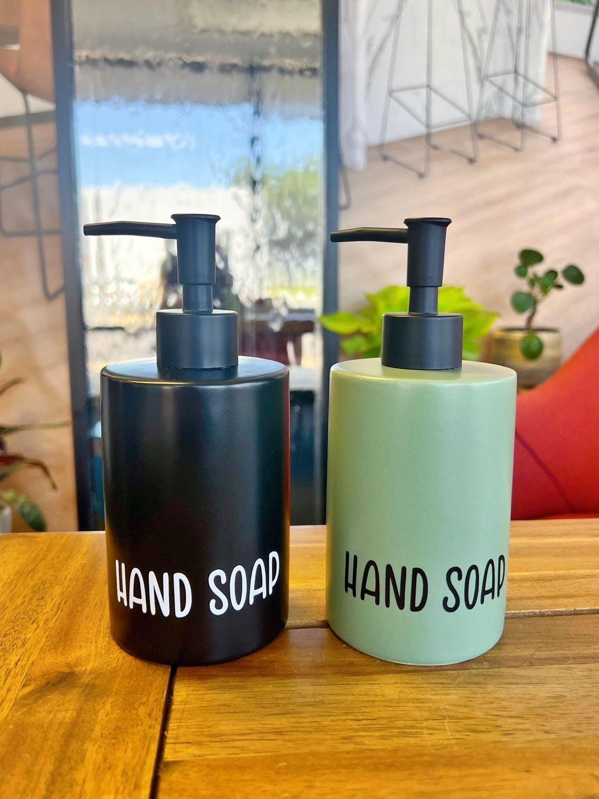 Set of 2 Hand Soap and Dish Soap Vinyl Decal Label for Soap Dispenser ...