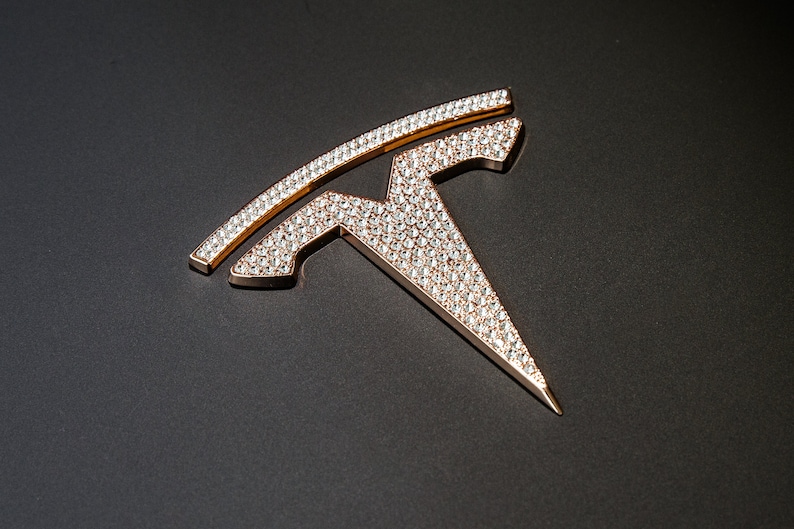 Tesla Model Y Metal Bling Logo Emblem Cap for Frunk and Trunk (2020 ...
