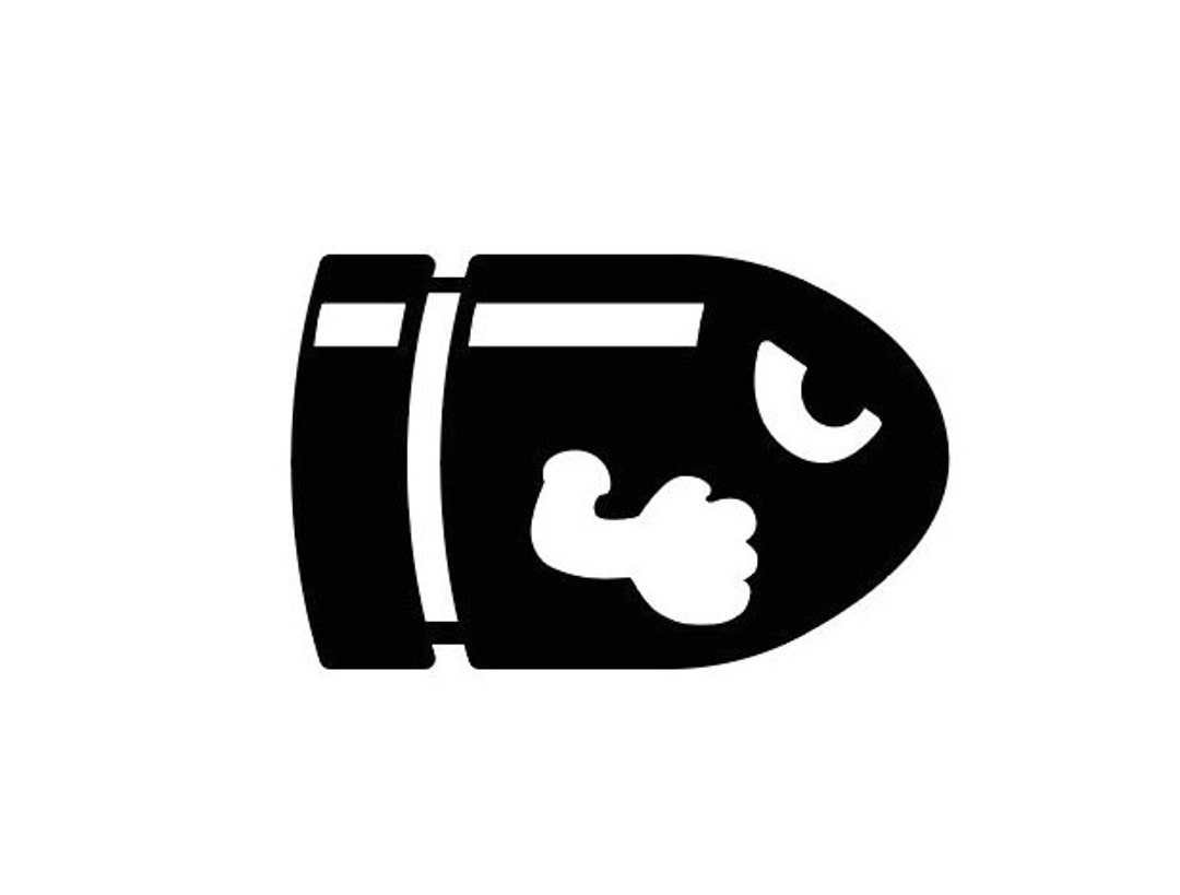 Super Mario Bros Bullet Bill Nintendo Emblem Icon Logo Vinyl Decal - Etsy
