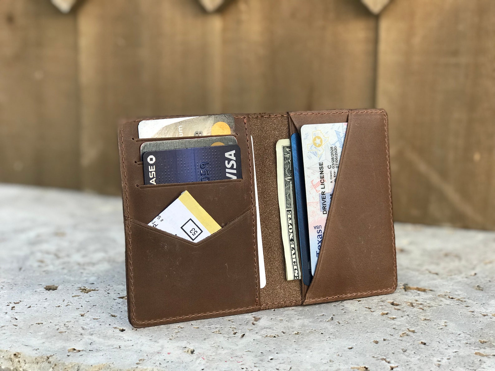 Slim Front Pocket Bifold Wallet. Minimalist Personalized - Etsy