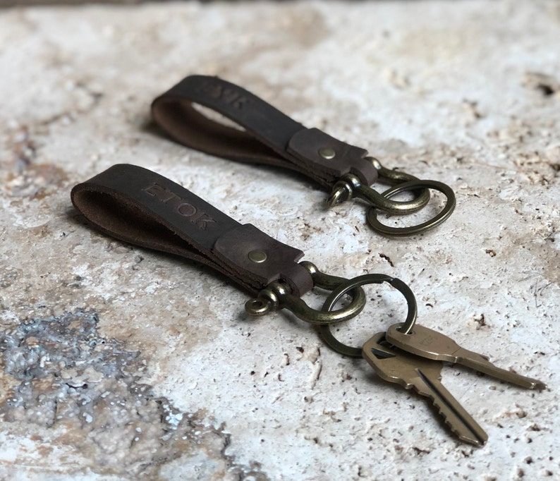 Personalized Leather Keychain. Custom Leather Keychain. - Etsy