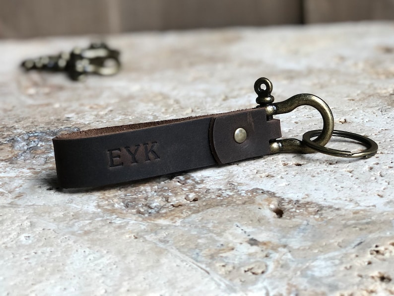Personalized Leather Keychain. Custom Leather Keychain. - Etsy