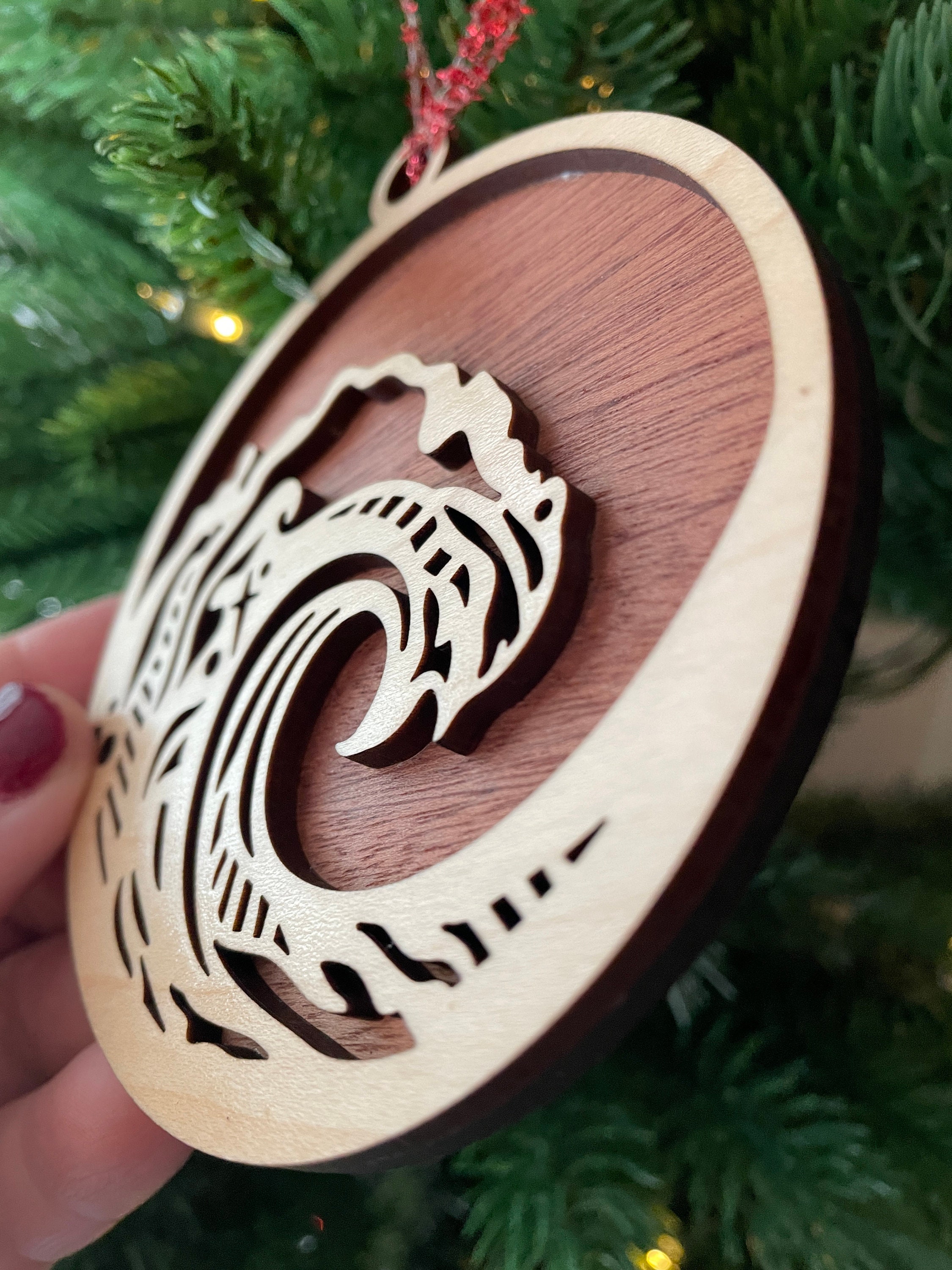 Coastal Beach Christmas Decorations Christmas, Ocean Wave Laser Cut ...
