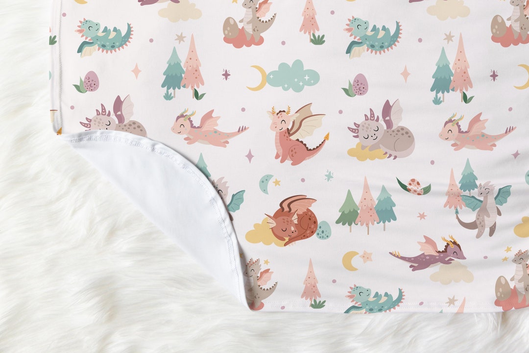 Baby Girl Dragon Swaddle Set, Matching Fairytale Bow Hat / Headband ...