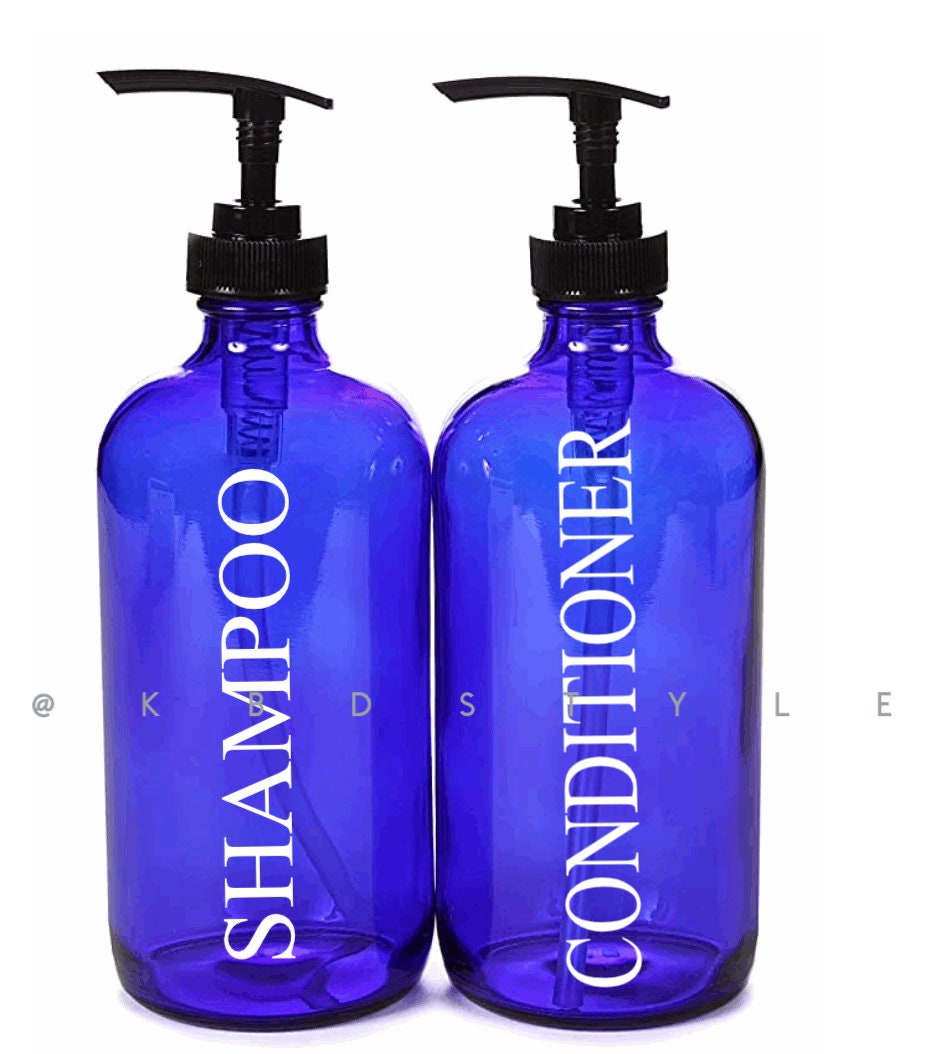 Refillable Blue Shower Bottles - Etsy