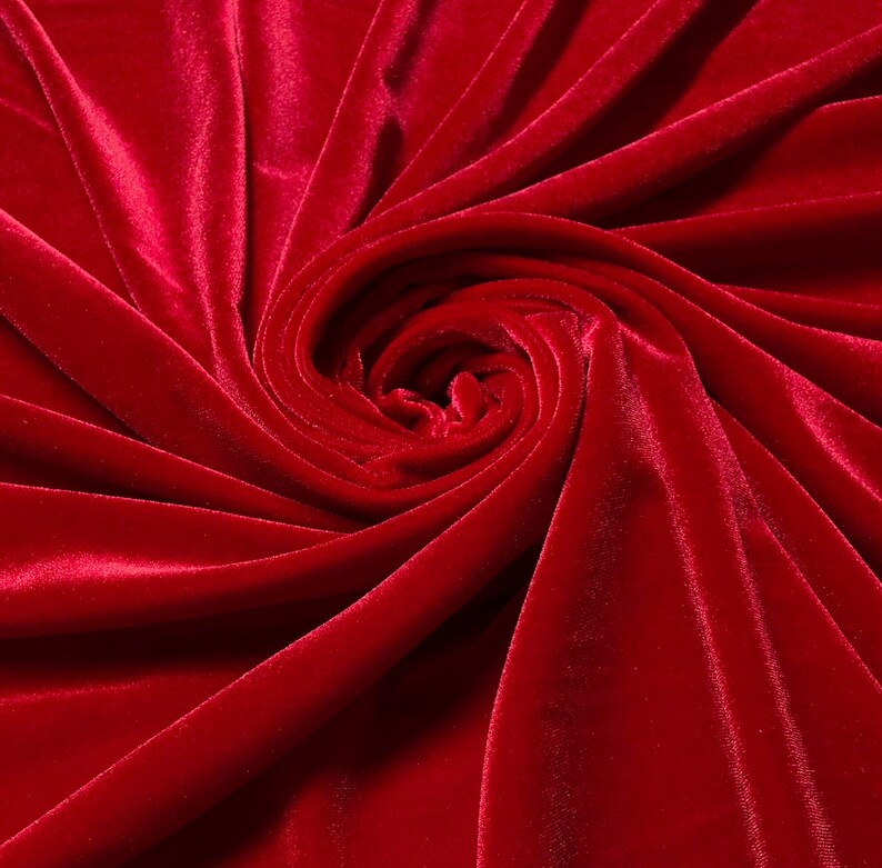 VELOURS ROUGE Velours extensible velours stretch en | Etsy