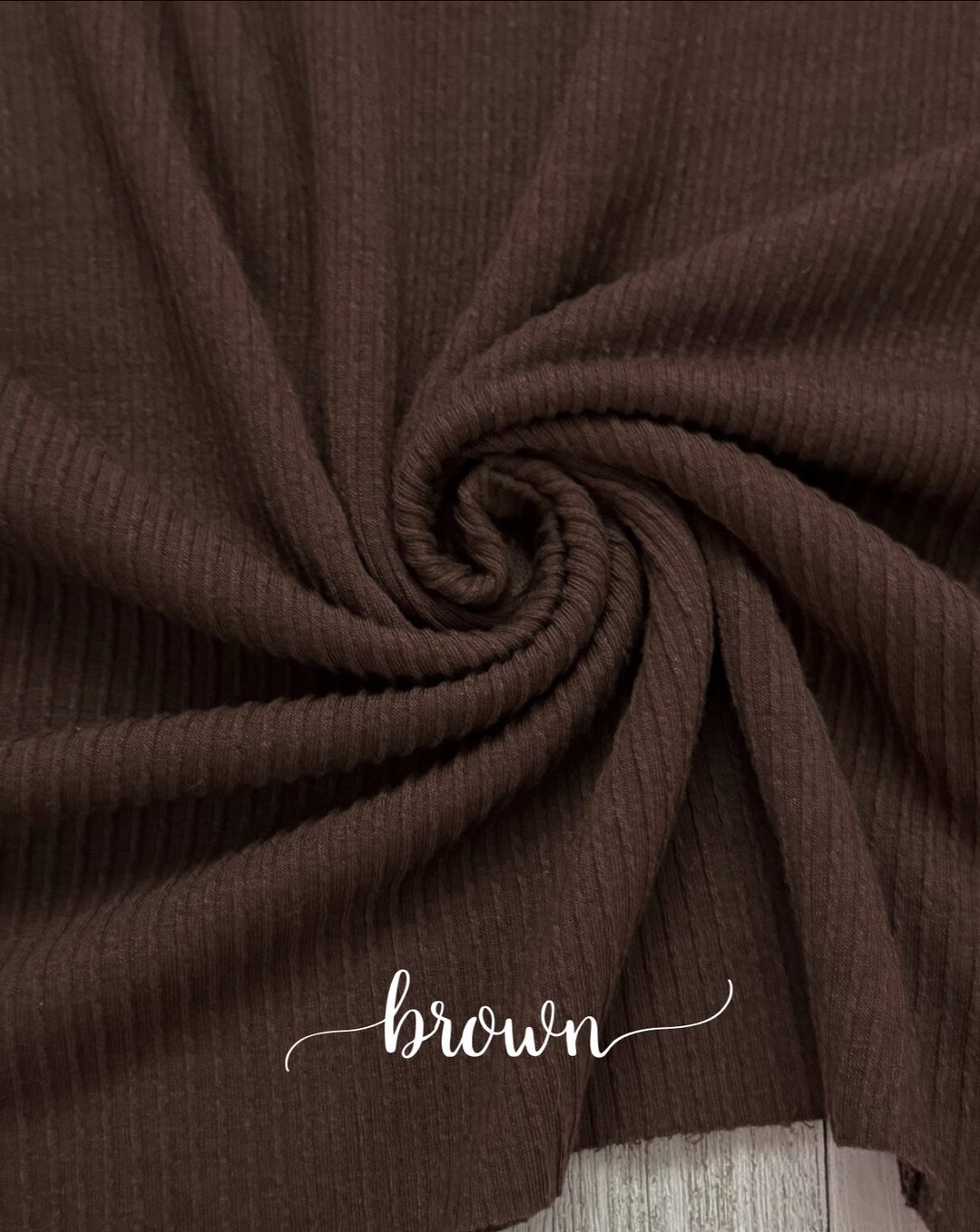 WAVED Brown RIB KNIT Rib Knit Stretchy Fabric Rib Fabric Fabric by the ...