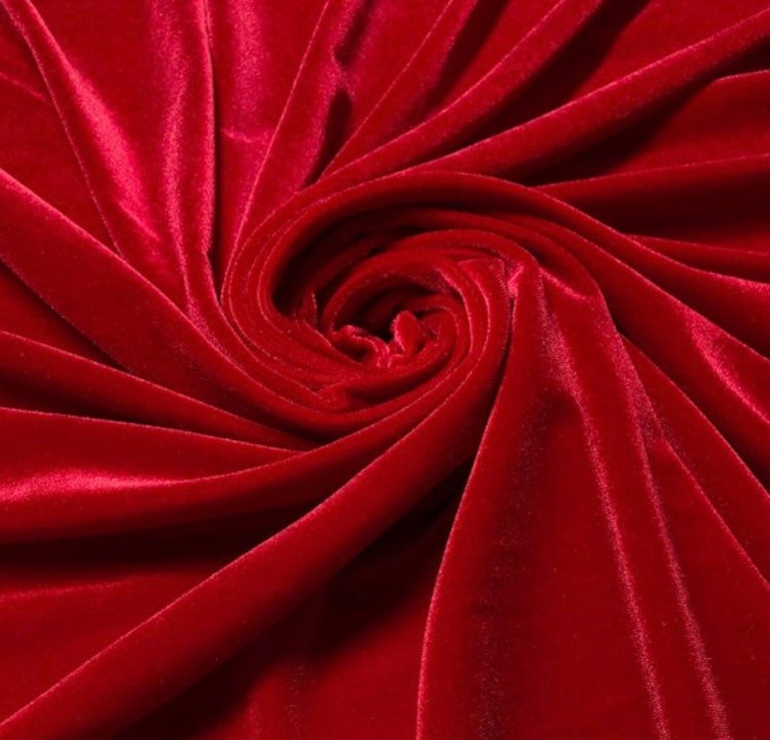 Red VELVET | Stretch Velvet | Polyester Stretch Velvet | Fabric by the ...