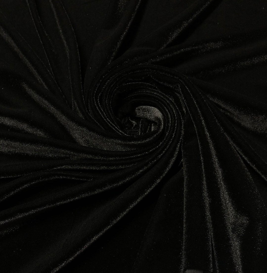 BLACK VELVET | Stretch Velvet | Polyester Stretch Velvet | Fabric by ...