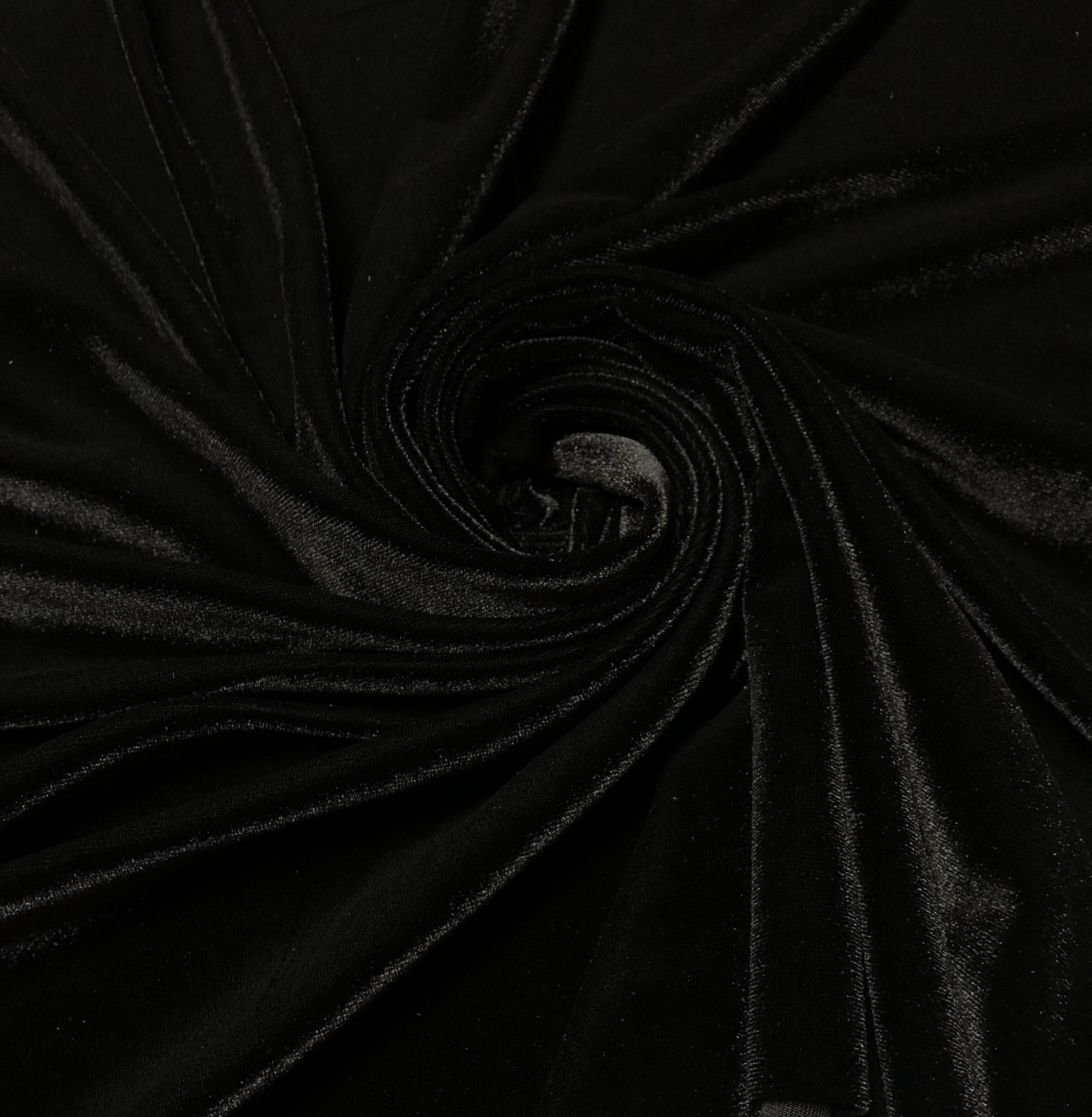 BLACK VELVET | Stretch Velvet | Polyester Stretch Velvet | Fabric by ...