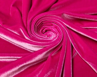 Princess NEON PINK Polyester Spandex Stretch Velvet Fabric for Tops ...