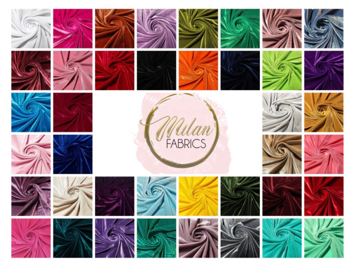 VELVET Stretch Velvet Polyester Stretch Velvet Fabric by | Etsy