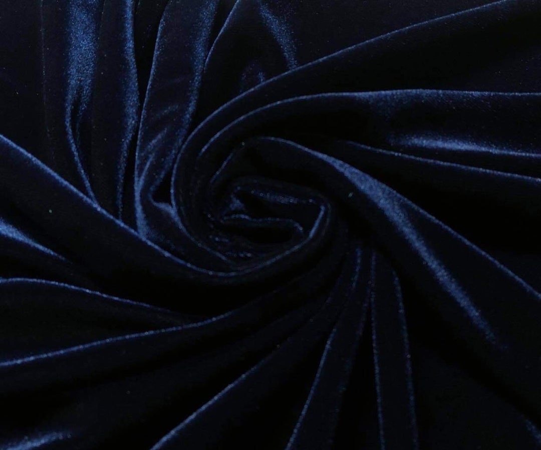 NAVY BLUE VELVET | Stretch Velvet | Polyester Stretch Velvet | Fabric ...