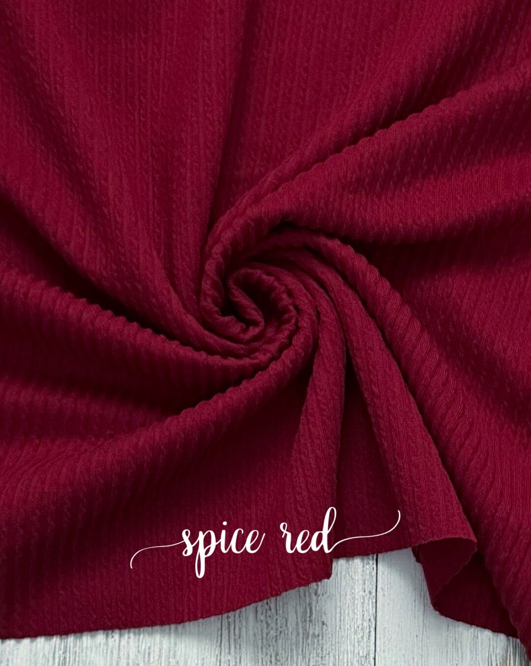 WAVED Spiced Red RIB KNIT | Rib Knit | Stretchy Fabric | Rib Fabric ...