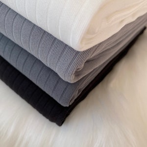 Rib Knit 8x2 BRUSHED KNIT | Soft Fabric | Fabric by the Yard | Stretch ...