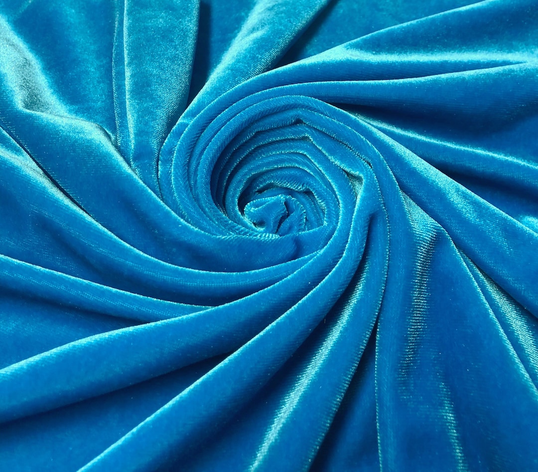 TURQUOISE VELVET | Stretch Velvet | Polyester Stretch Velvet | Fabric ...