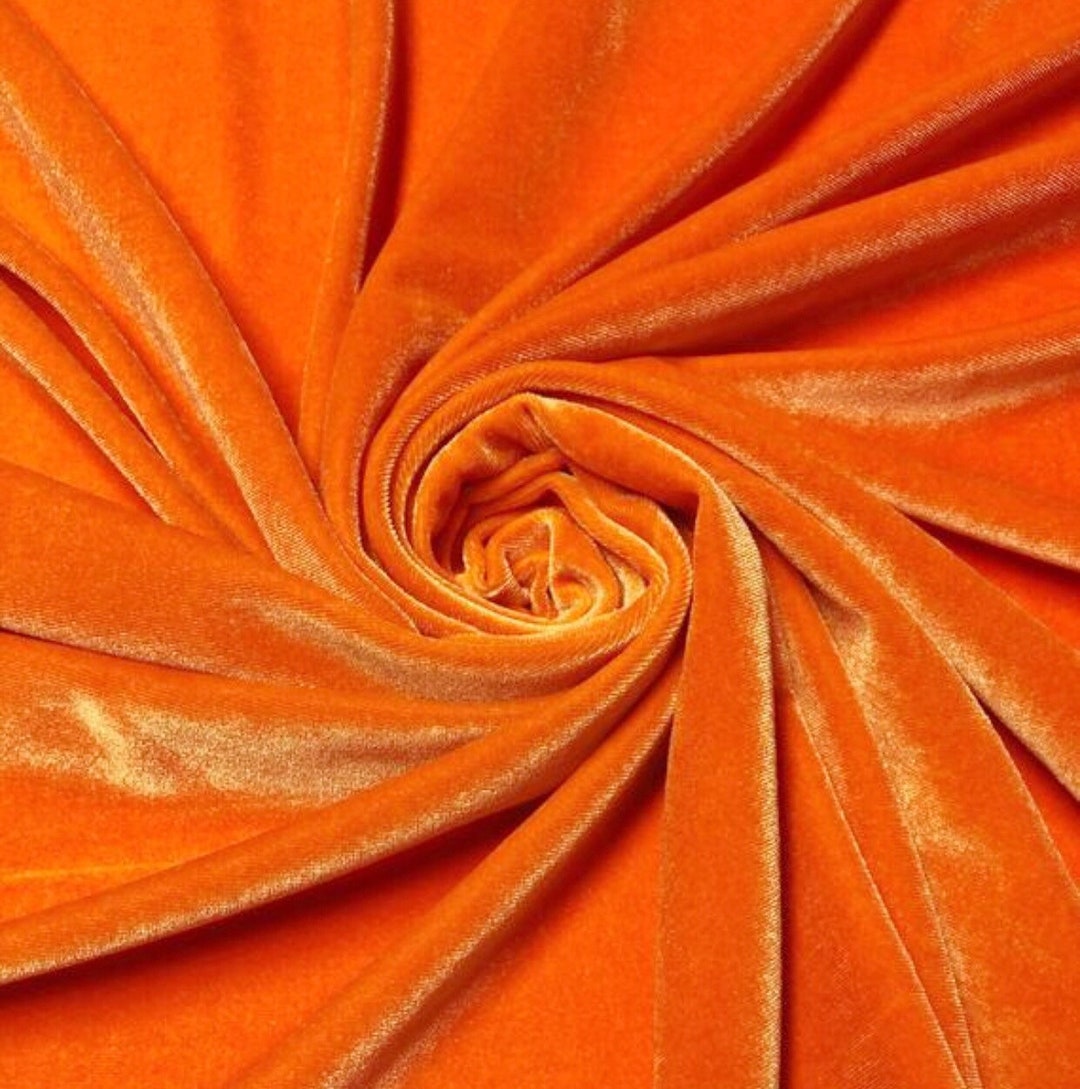 ORANGE VELVET | Stretch Velvet | Polyester Stretch Velvet | Fabric by ...