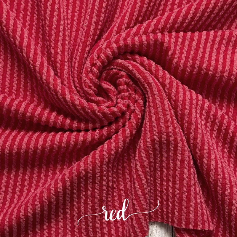 Rib Knit Red Fabric - Etsy