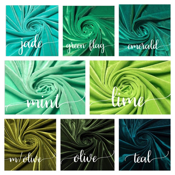 Green Velvet Fabric - Etsy