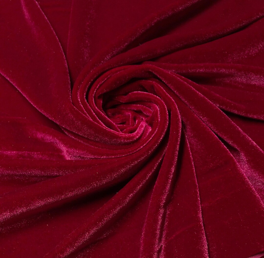 CRANBERRY VELVET | Stretch Velvet | Polyester Stretch Velvet | Fabric ...