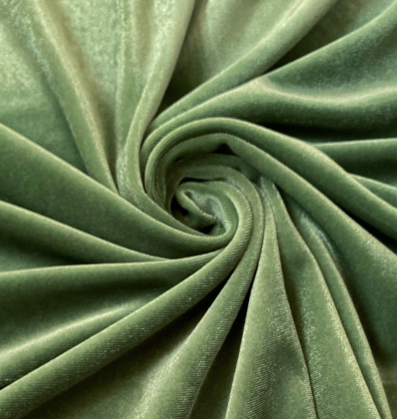 VELVET Sage | Stretch Velvet | Polyester Stretch Velvet | Fabric by the ...