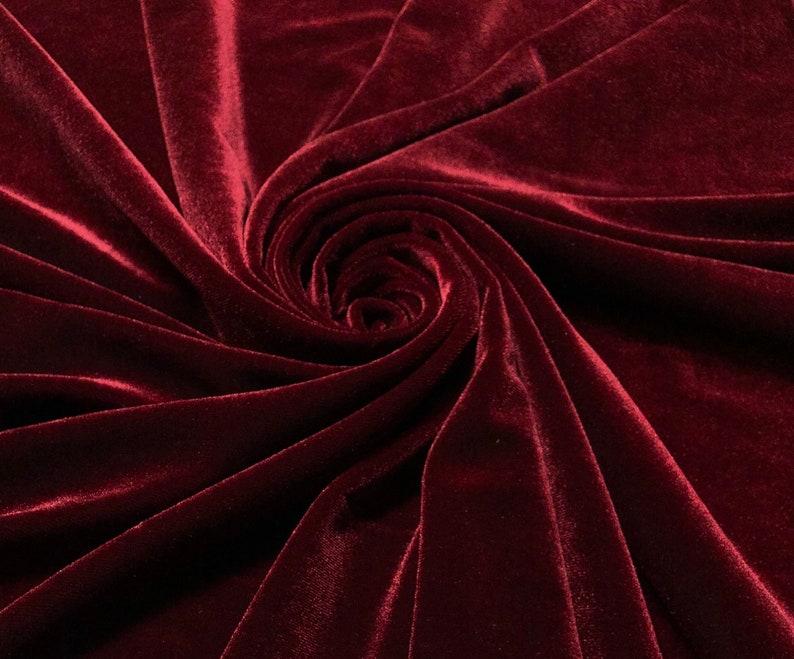 WINE VELVET | Stretch Velvet | Polyester Stretch Velvet | Fabric by the ...