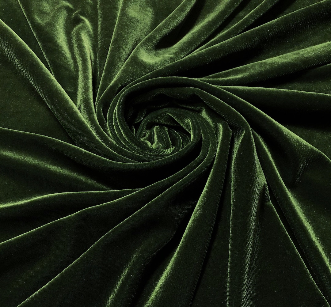 OLIVE VELVET | Stretch Velvet | Polyester Stretch Velvet | Fabric by ...