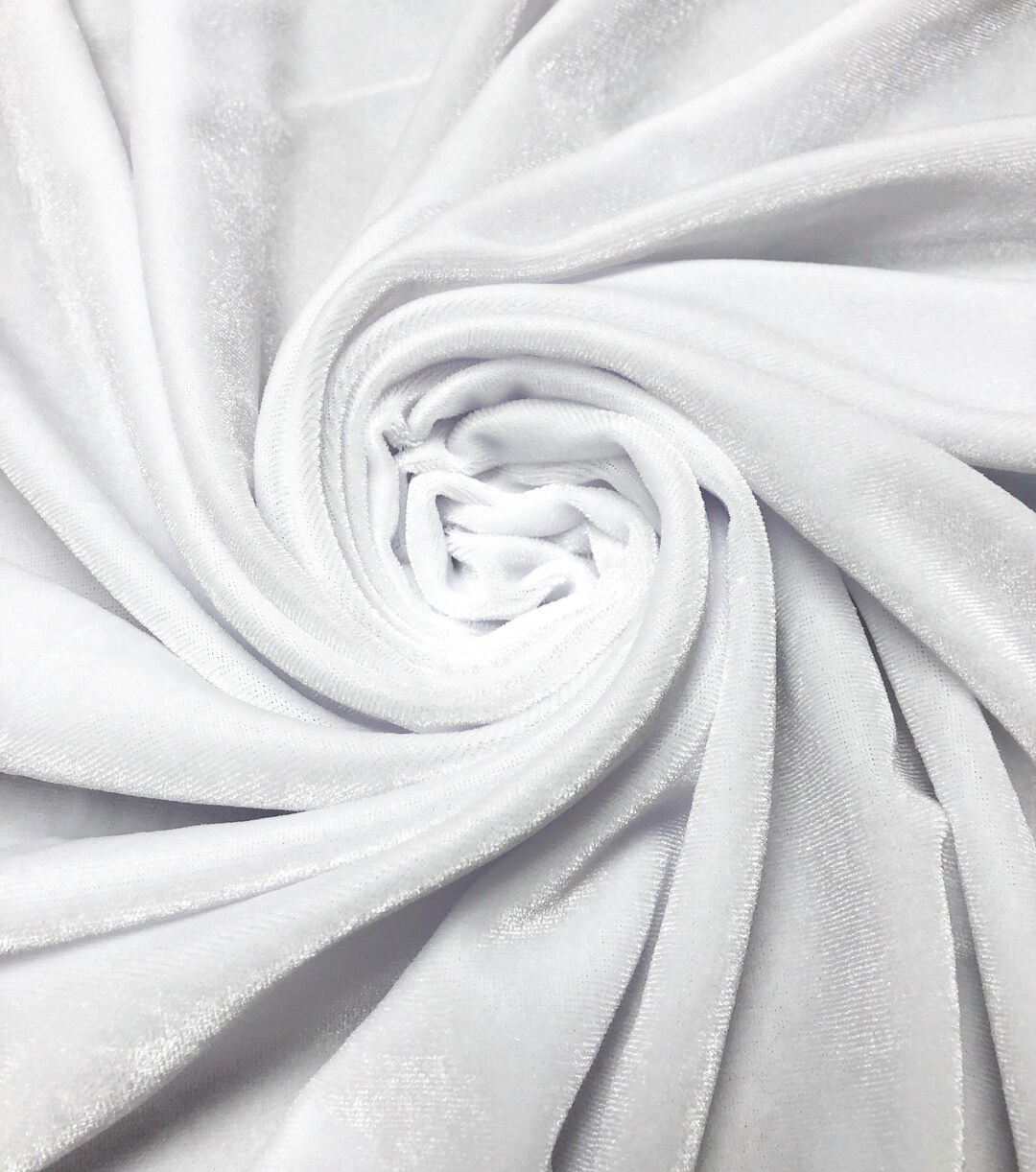WHITE VELVET | Stretch Velvet | Polyester Stretch Velvet | Fabric by ...