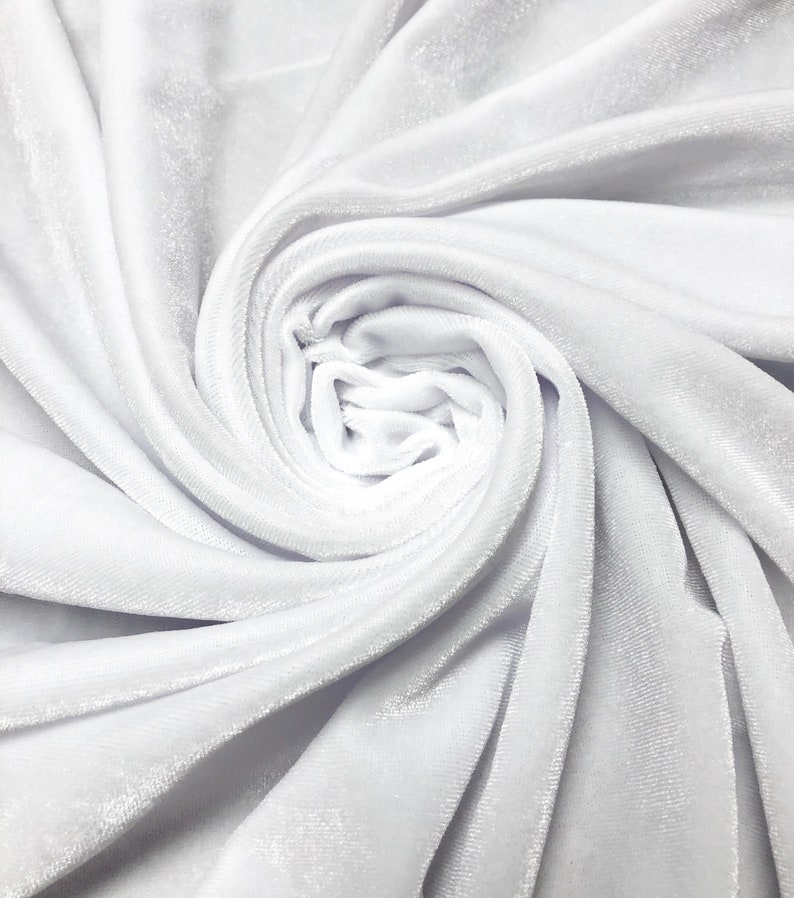 WHITE VELVET Stretch Velvet Polyester Stretch Velvet - Etsy