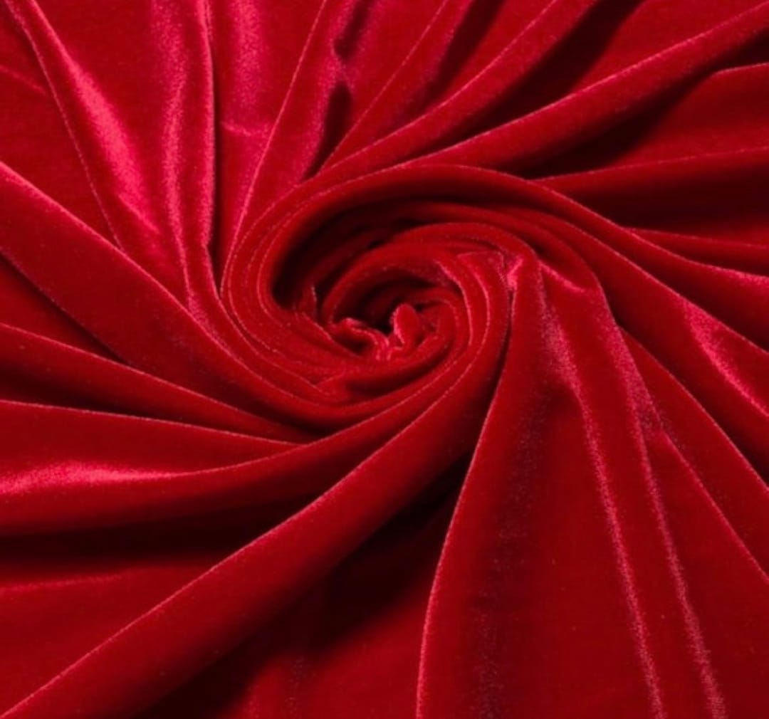 RED VELVET | Stretch Velvet | Polyester Stretch Velvet | Fabric by the ...